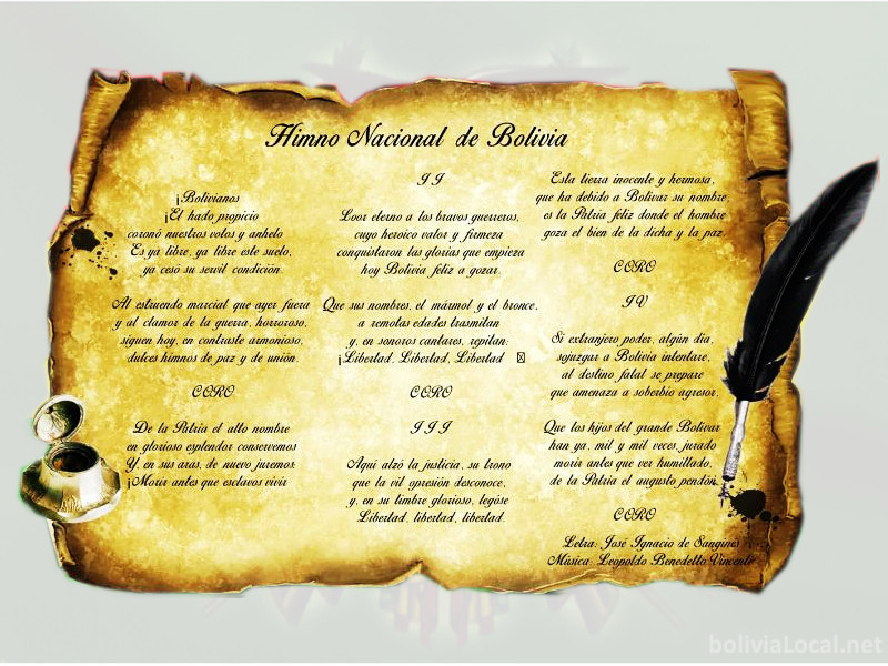 HIMNO NACIONAL DE BOLIVIA | Himnos de Bolivia | BoliviaLocal